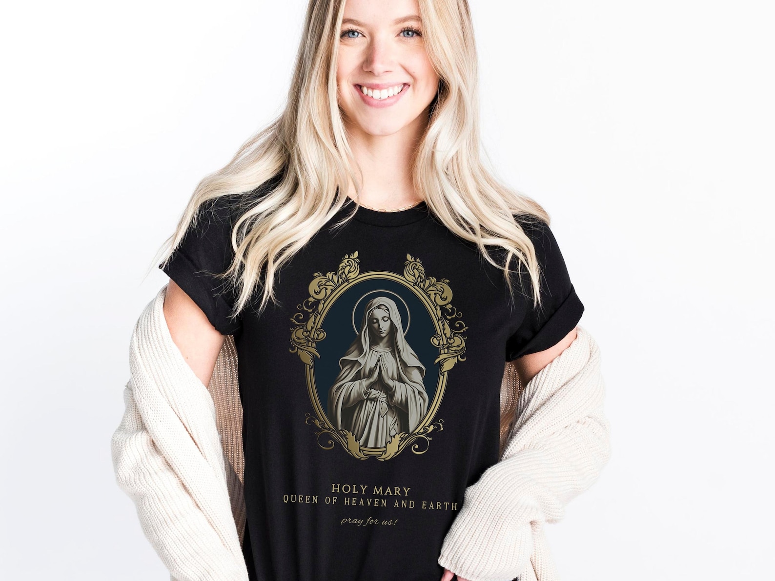 Holy Mary Queen of Heaven and Earth Pray for Us, Marian Apparel ...