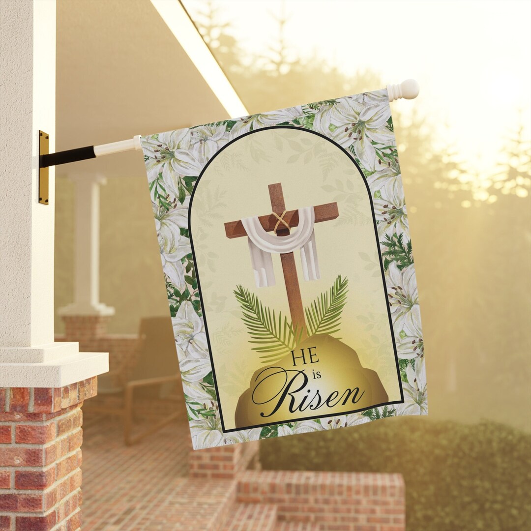 Jesus is Risen, Easter Sunday Catholic Garden Flag Banner, Catholic ...