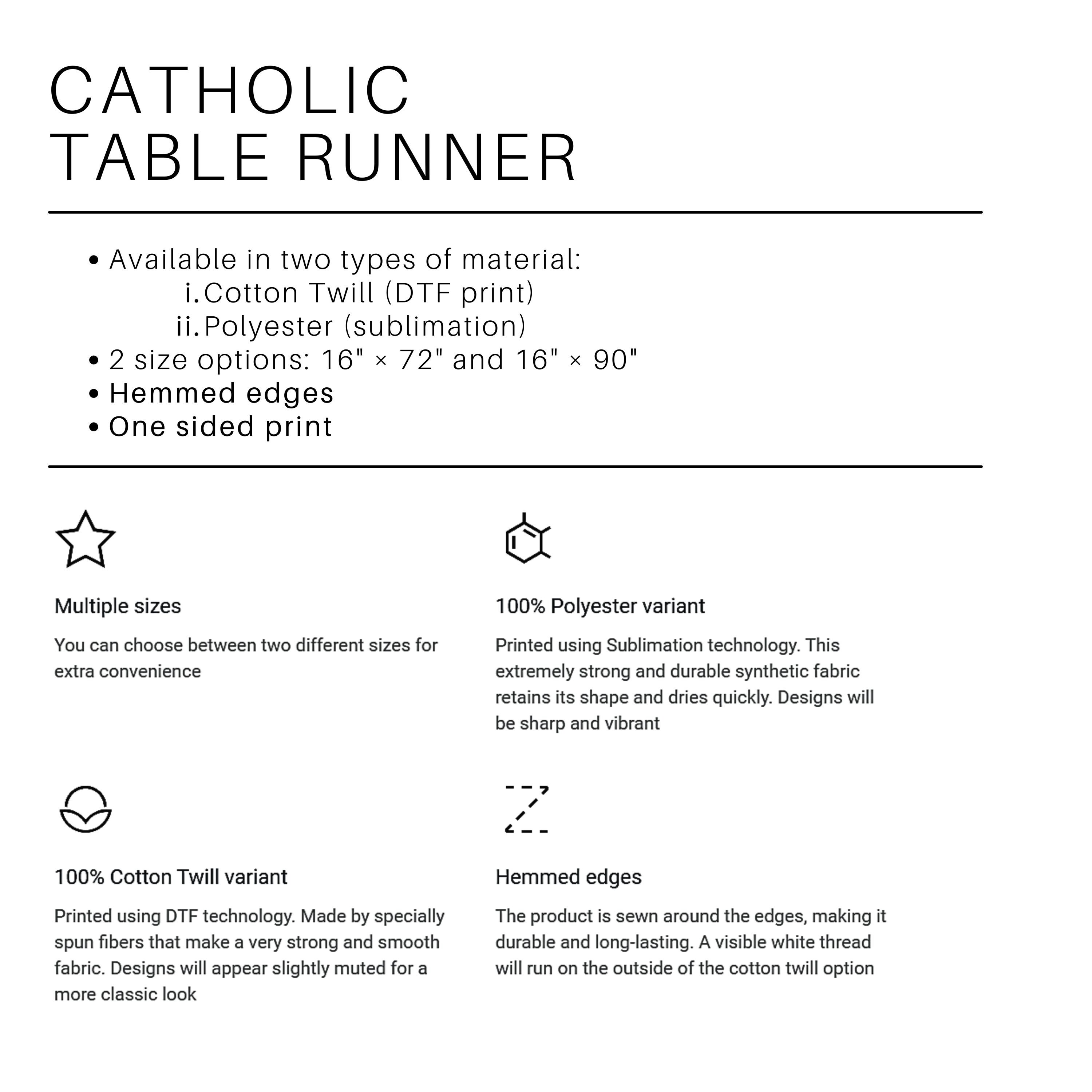 LENT Table Runner, Lent 40 Days Ash Wednesday Home Decor, Catholic ...