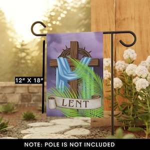 Lent House Banner Garden Flags, Catholic Lenten Banners, Ash Wednesday ...