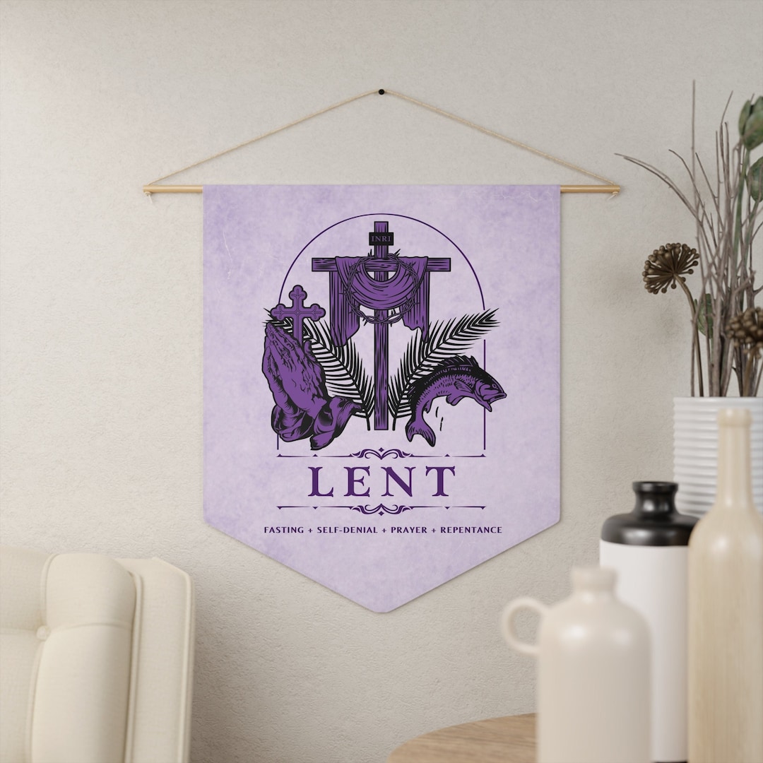 The 40 Days of Lenten Season, Purple Lent House Pennant, Lent Season ...