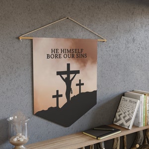 Lent Ash Wednesday House Pennant / Banner, House Decor, Jesus Bore Our ...