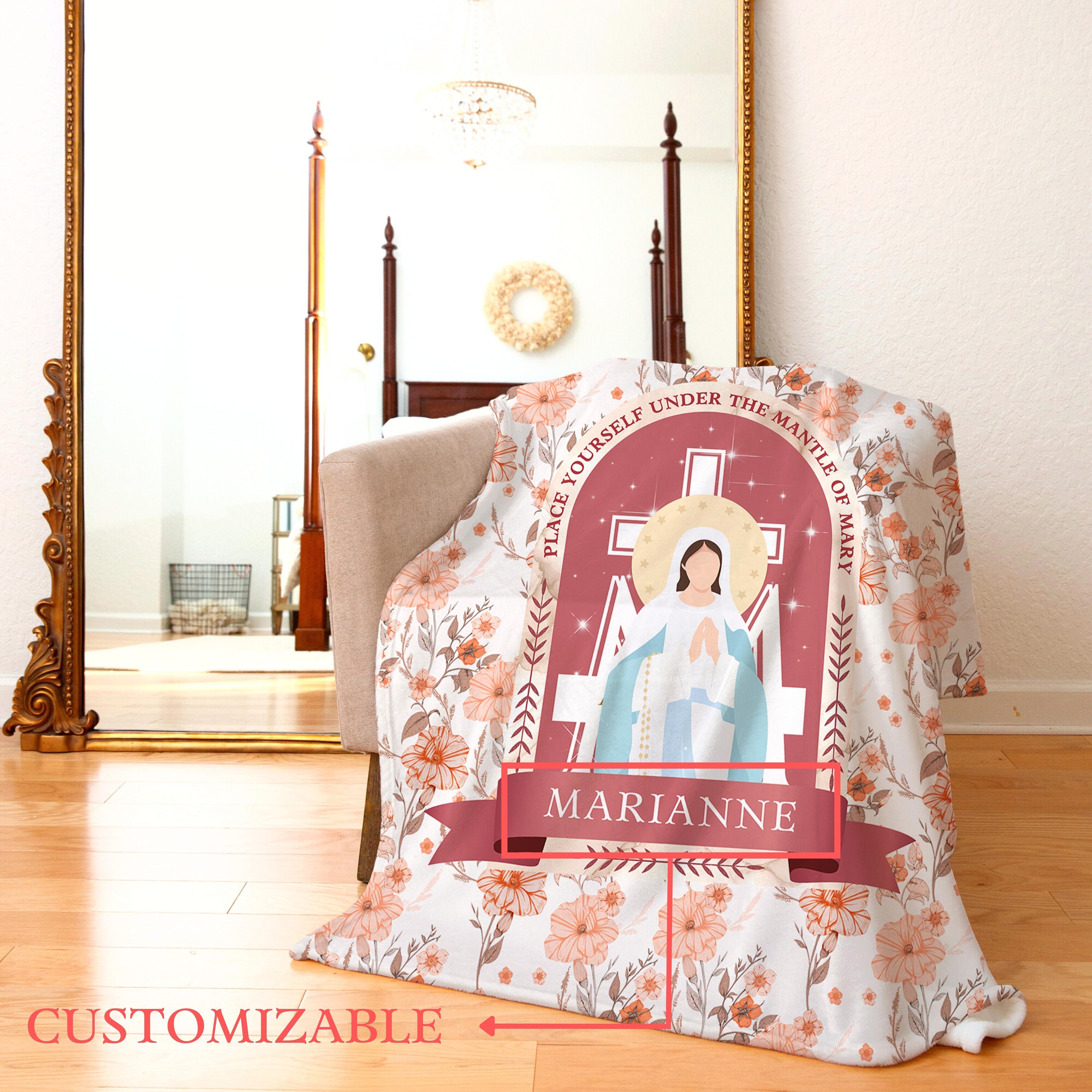 CUSTOMIZABLE Floral Marian Blanket, Place Yourself Under the Mantle of ...