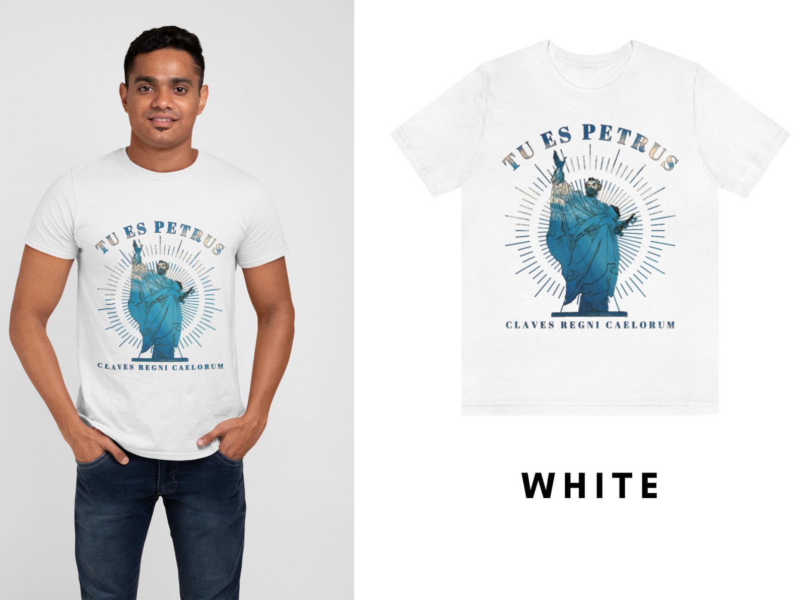 Saint Peter the Apostle Shirt for Men Tu Es Petrus : You Are - Etsy