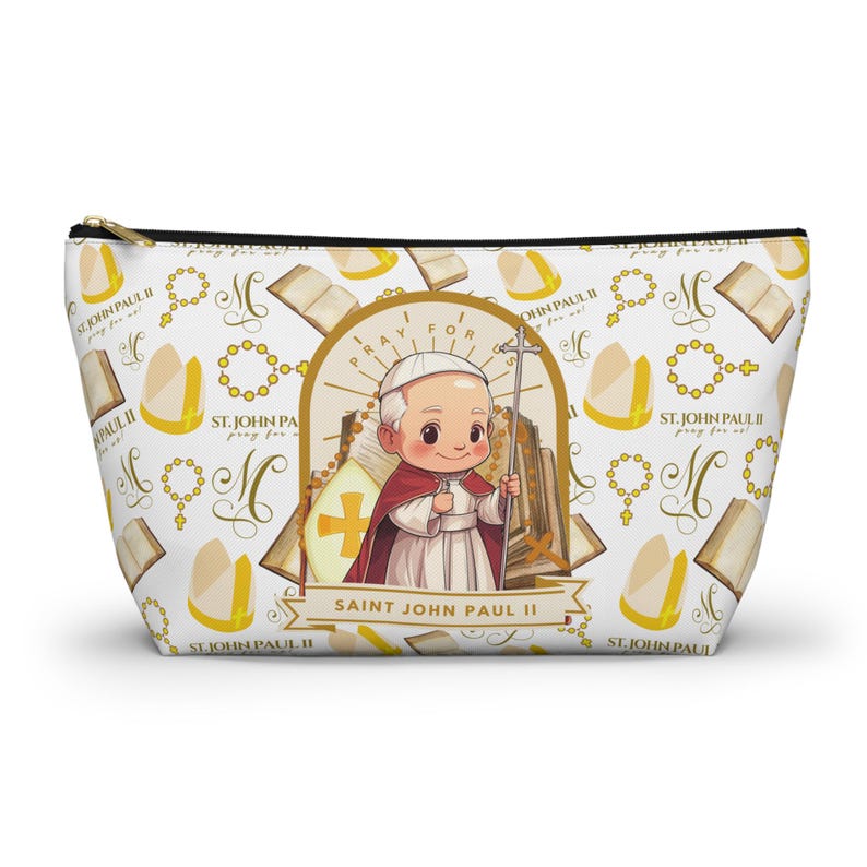 Saint John Paul II Catholic Pouch, Rosary Bag, Church Bag for Kids and ...