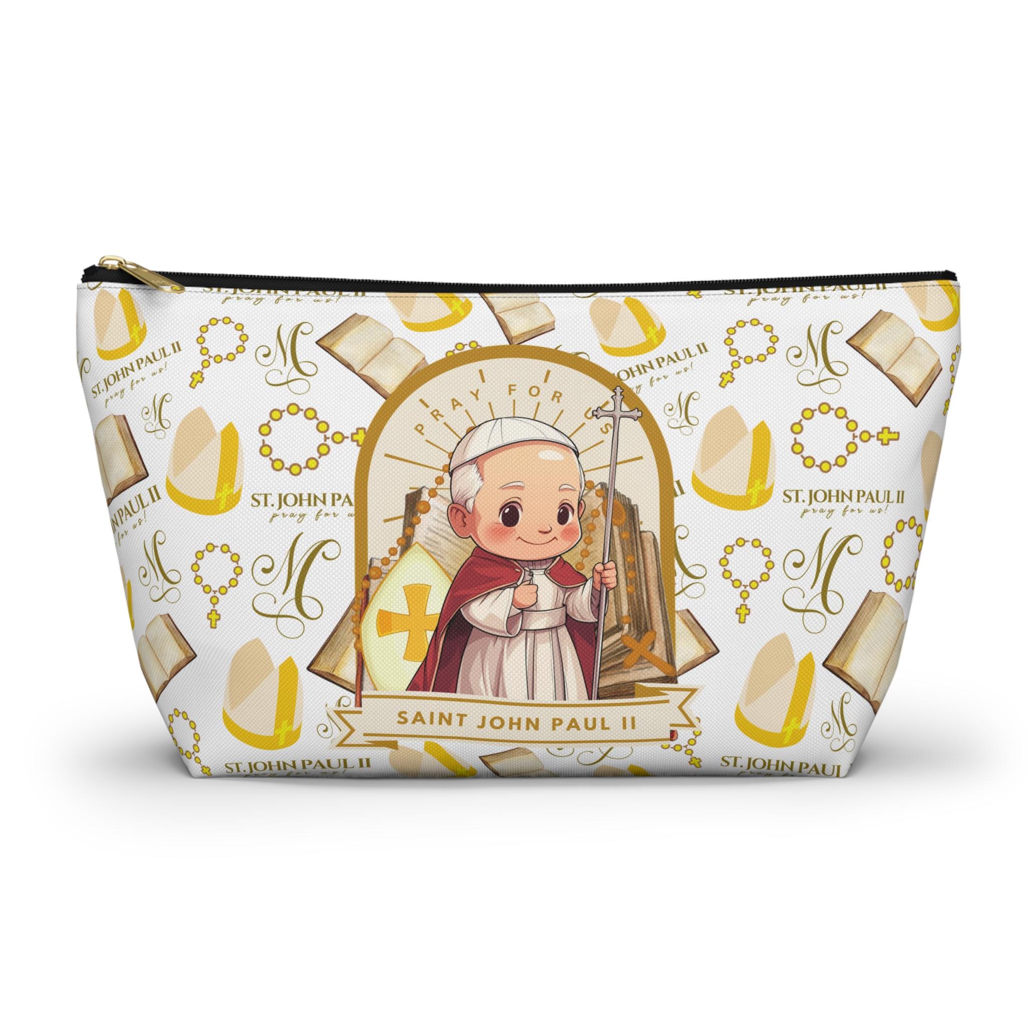Saint John Paul II Catholic Pouch, Rosary Bag, Church Bag for Kids and ...