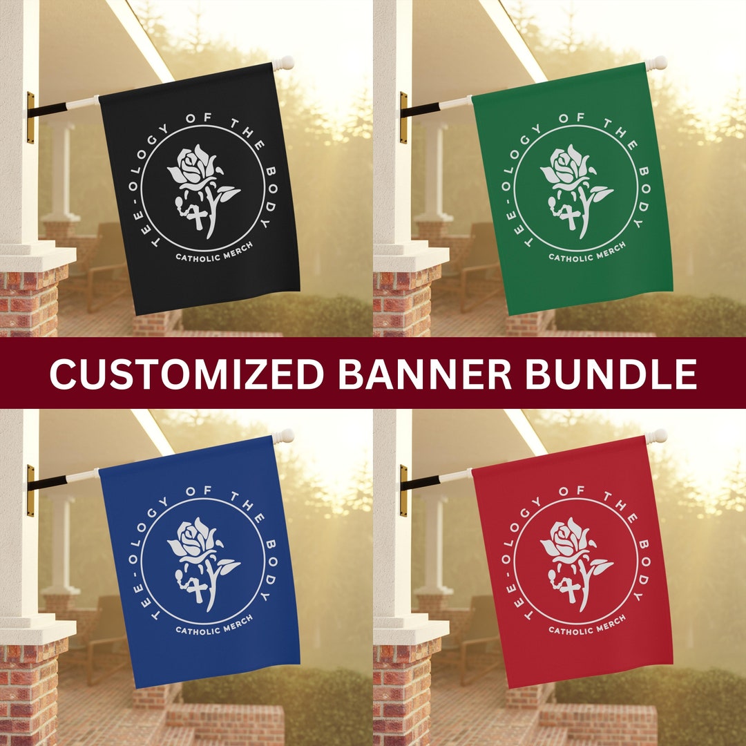 CUSTOM ORDER, 4 Banners Bundle, Catholic Flags / Banners for Catholic ...