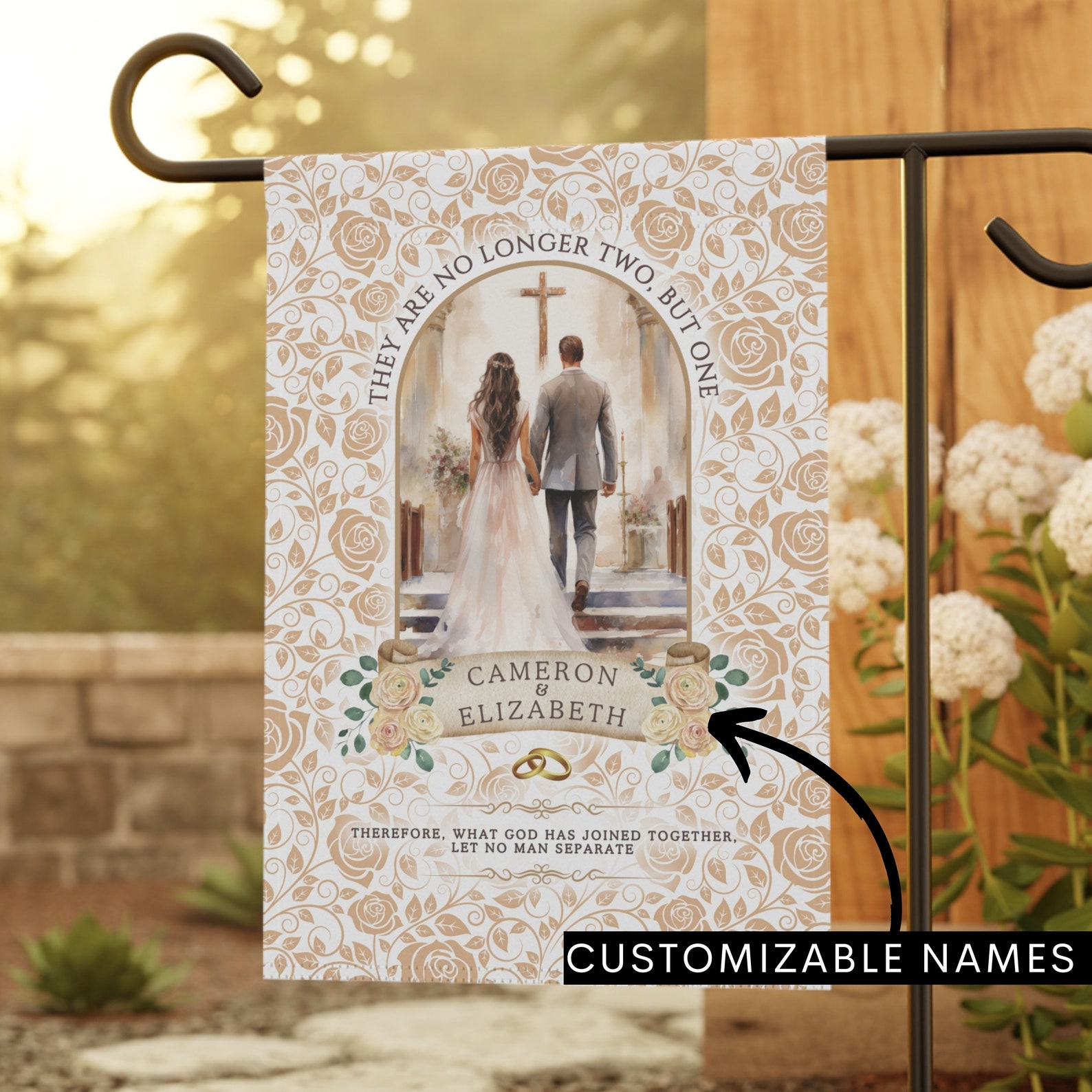CUSTOMIZABLE Catholic Wedding Banner Flag Gift, Bride and Groom ...