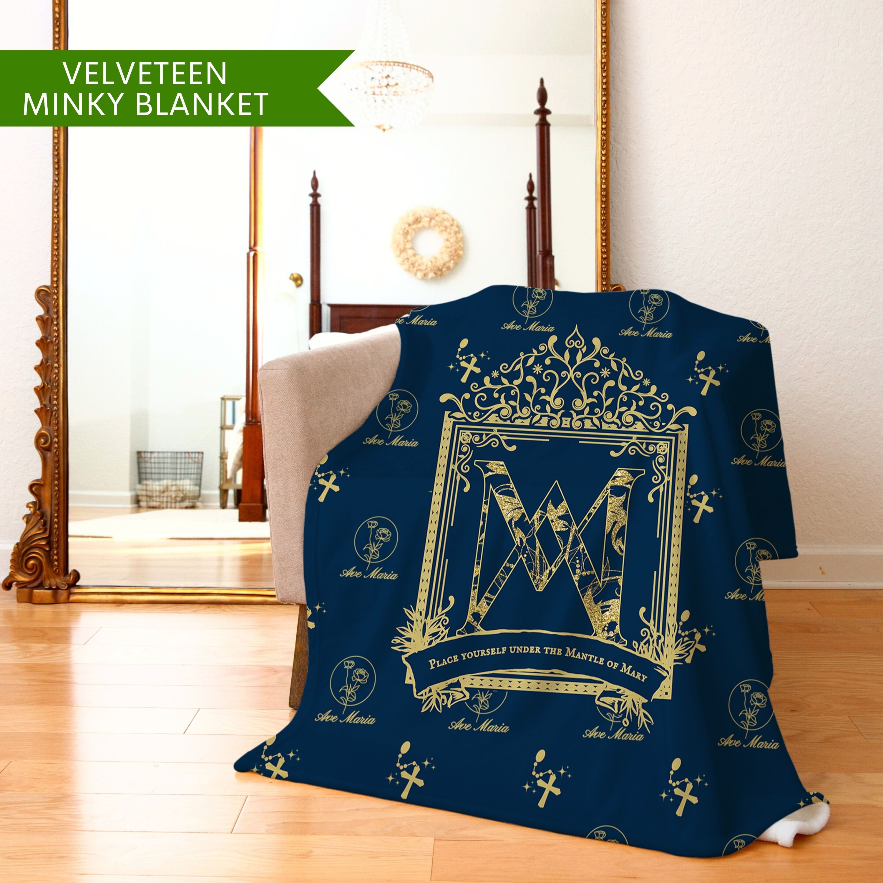 Auspice Maria Place Yourself Under the Mantle of Mary Gift Blanket ...