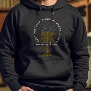 Most Precious Blood of Christ Prayer Hoodie, Catholic Devotion Apparel ...