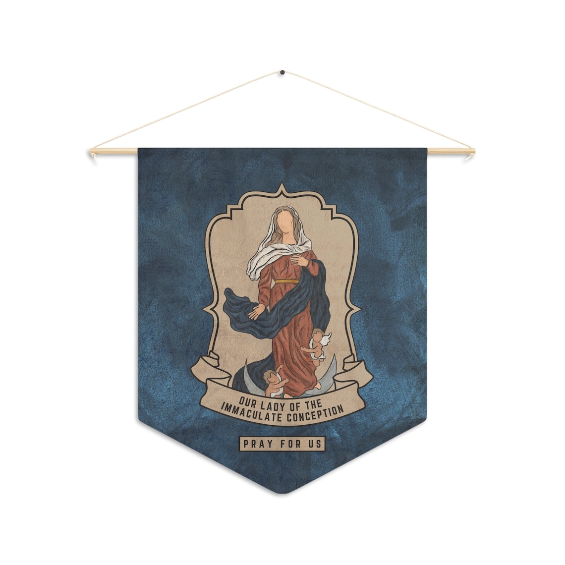 Our Lady of Immaculate Conception Pennant Banner, Blessed Virgin Mary ...