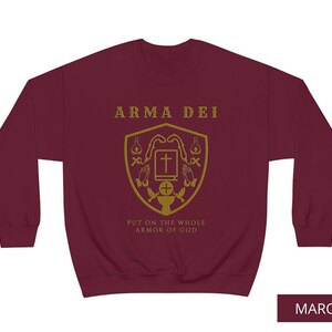 ARMA DEI Sweater - Put on the Whole Armor of God | Catholic Apparel ...