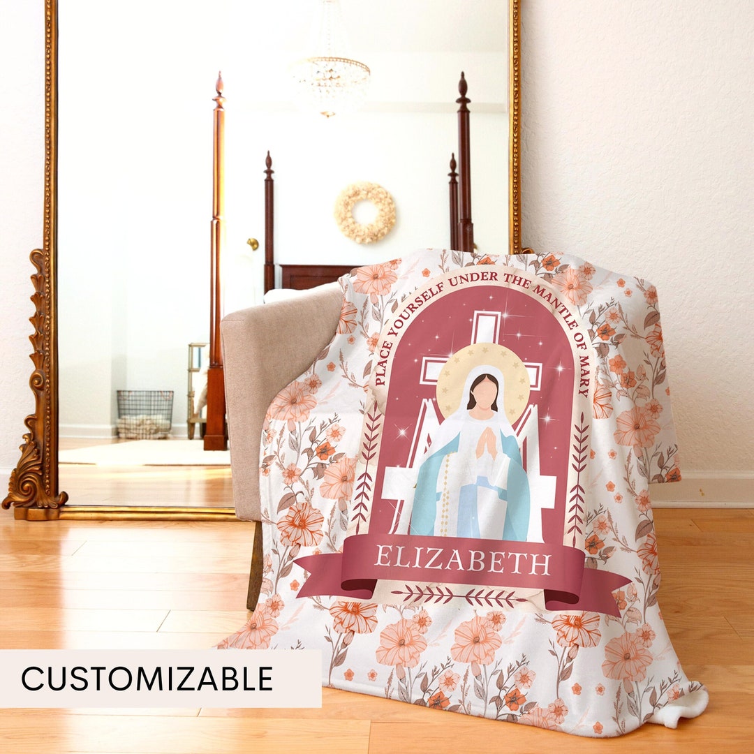 CUSTOMIZABLE Floral Marian Blanket, Place Yourself Under the Mantle of ...