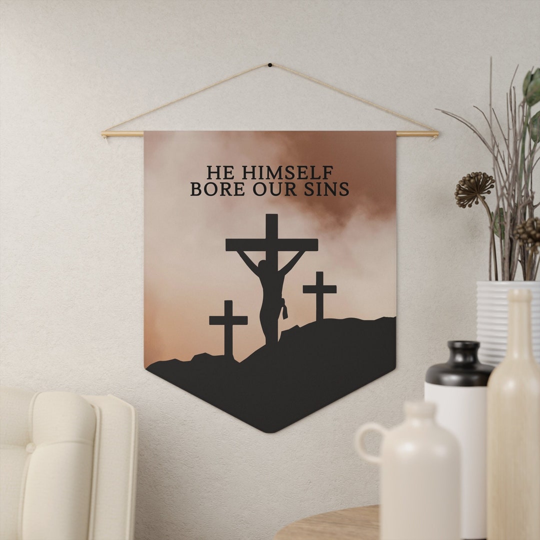 Lent Ash Wednesday House Pennant / Banner, House Decor, Jesus Bore Our ...