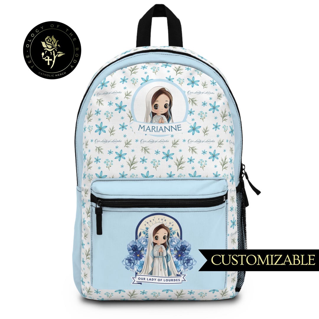 CUSTOMIZABLE Our Lady of Lourdes Backpack for Kids & Adults, Virgin ...
