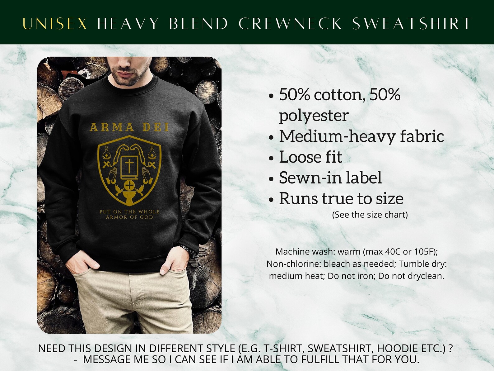 ARMA DEI Sweater - Put on the Whole Armor of God | Catholic Apparel ...
