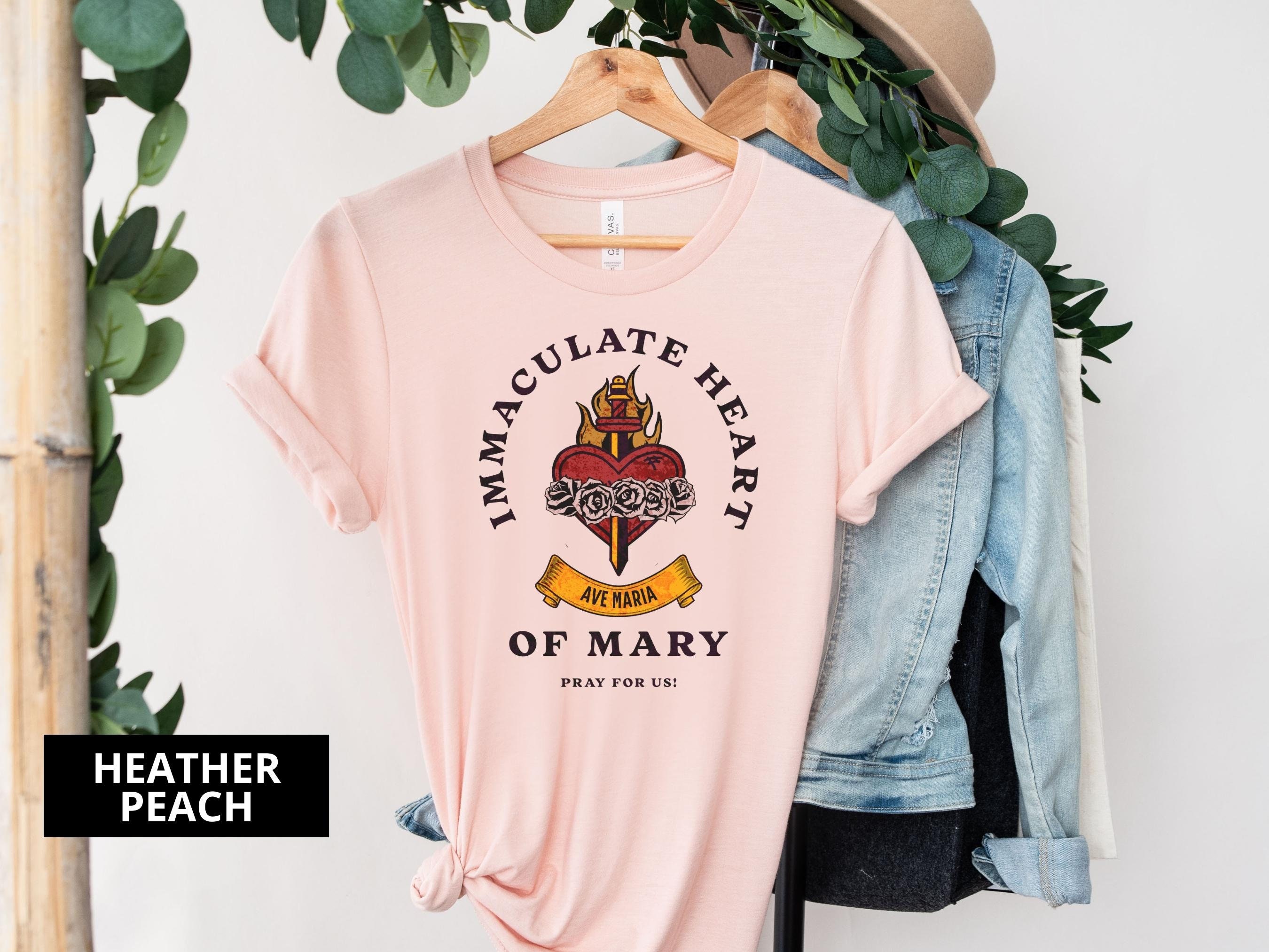 Immaculate Heart of Mary Vintage Style Shirt Catholic Shirt for Women ...