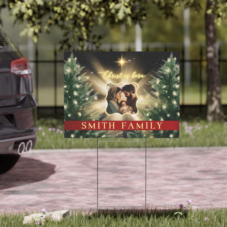 CUSTOMIZABLE Christ is Born, Yard Sign, Yard Decor, House Decor ...