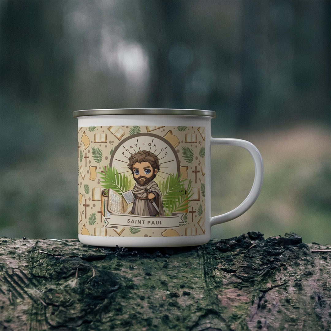 Saint Paul Mug, Saul of Tarsus, Patron Saint Enamel Camping Steel Mug ...