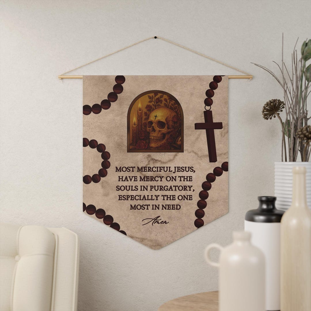 Catholic Halloween Mercy Prayer Banner, Souls in Purgatory, Merciful ...