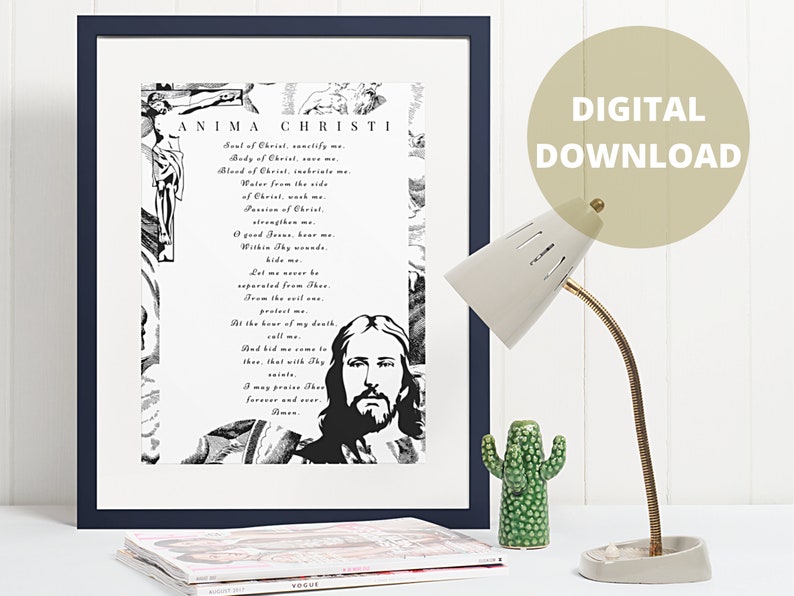 ANIMA CHRISTI - Catholic Classic Prayer, Catholic Wallart Prayer ...