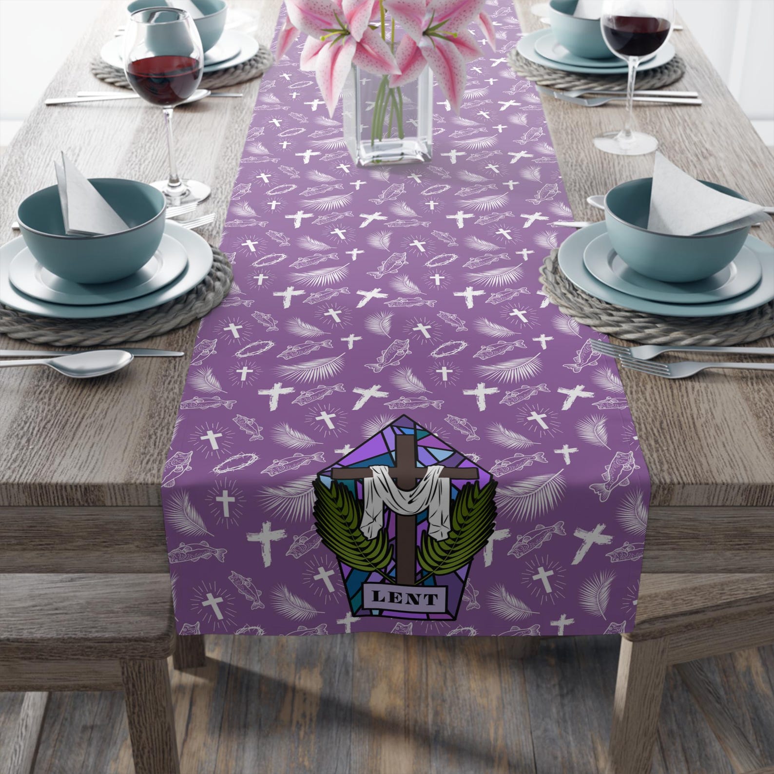 LENT Table Runner, Lent 40 Days Ash Wednesday Home Decor, Catholic ...