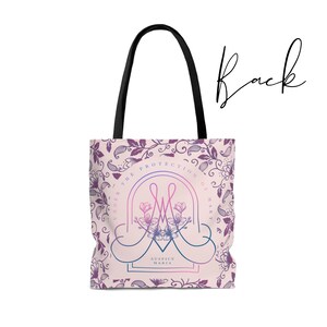 Floral Auspice Maria Pink Tote Bag, Under the Protection of Mary ...