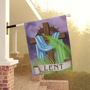 Lent House Banner Garden Flags, Catholic Lenten Banners, Ash Wednesday ...