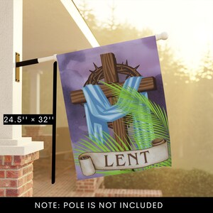 Lent House Banner Garden Flags, Catholic Lenten Banners, Ash Wednesday ...