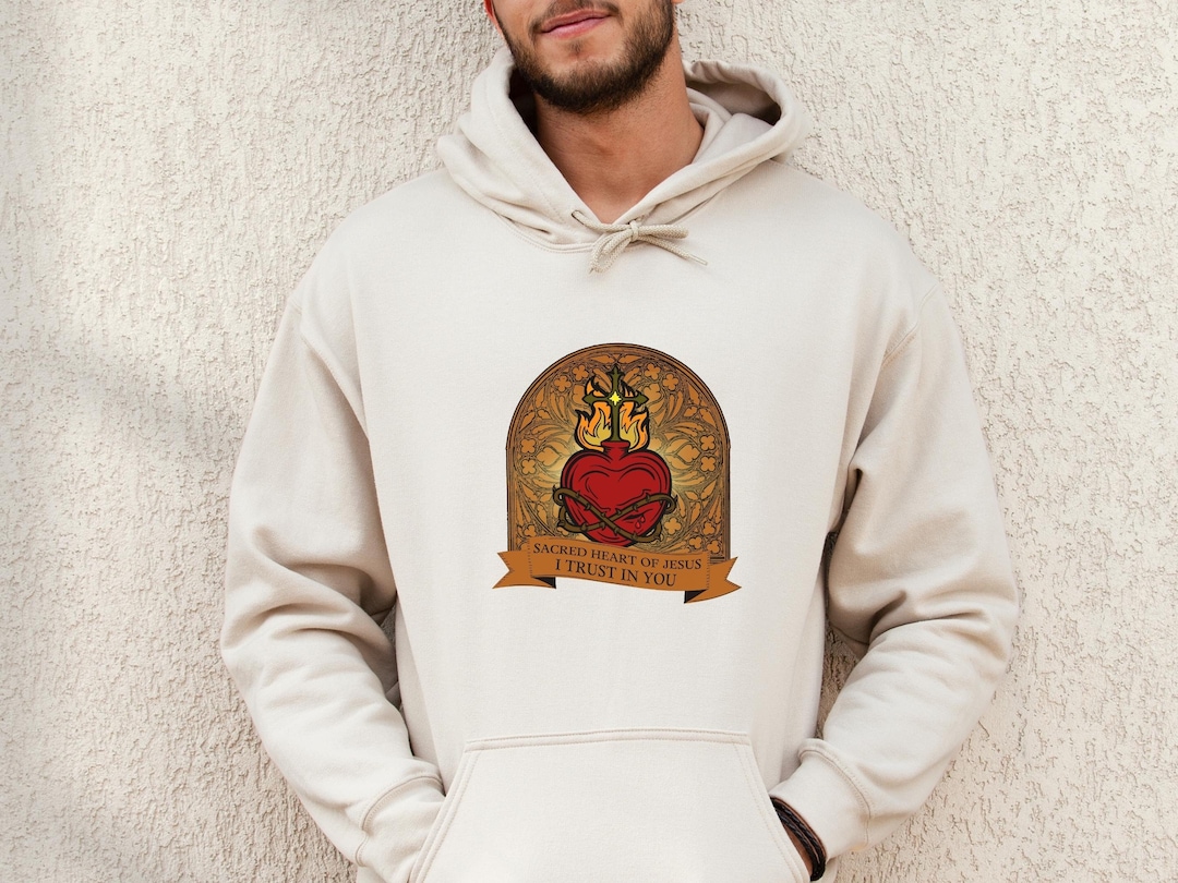 Catholic Sacred Heart of Jesus Unisex Hooded Sweatshirt - Devotional ...