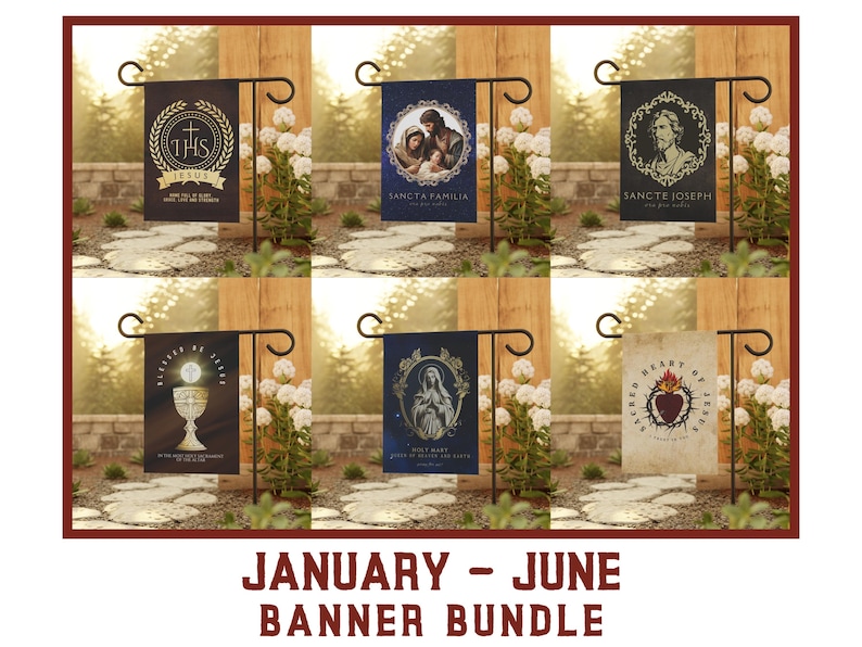 Catholic Devotional Flags / Banner, Complete Year, January - December ...