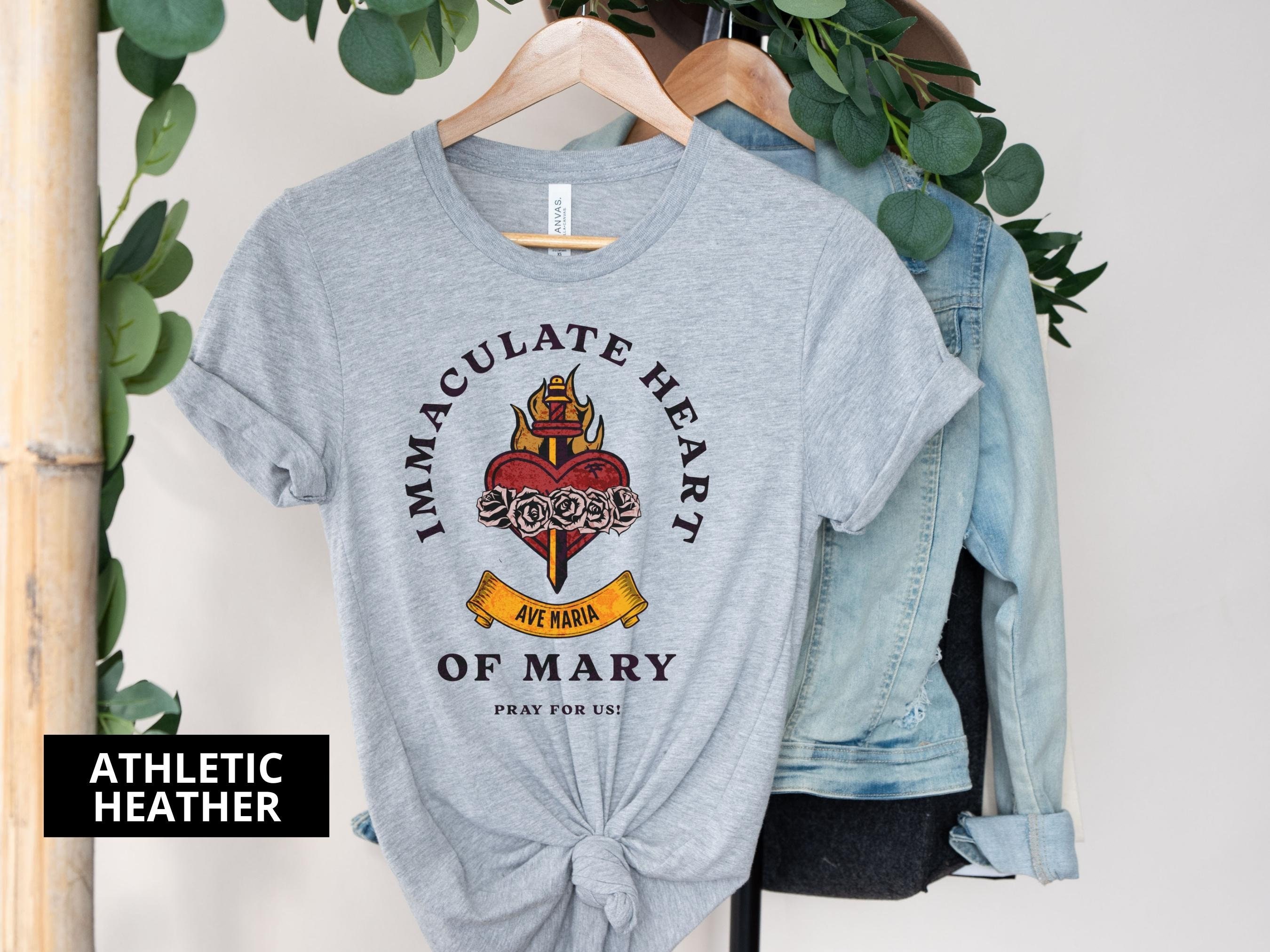 Immaculate Heart of Mary Vintage Style Shirt Catholic Shirt for Women ...