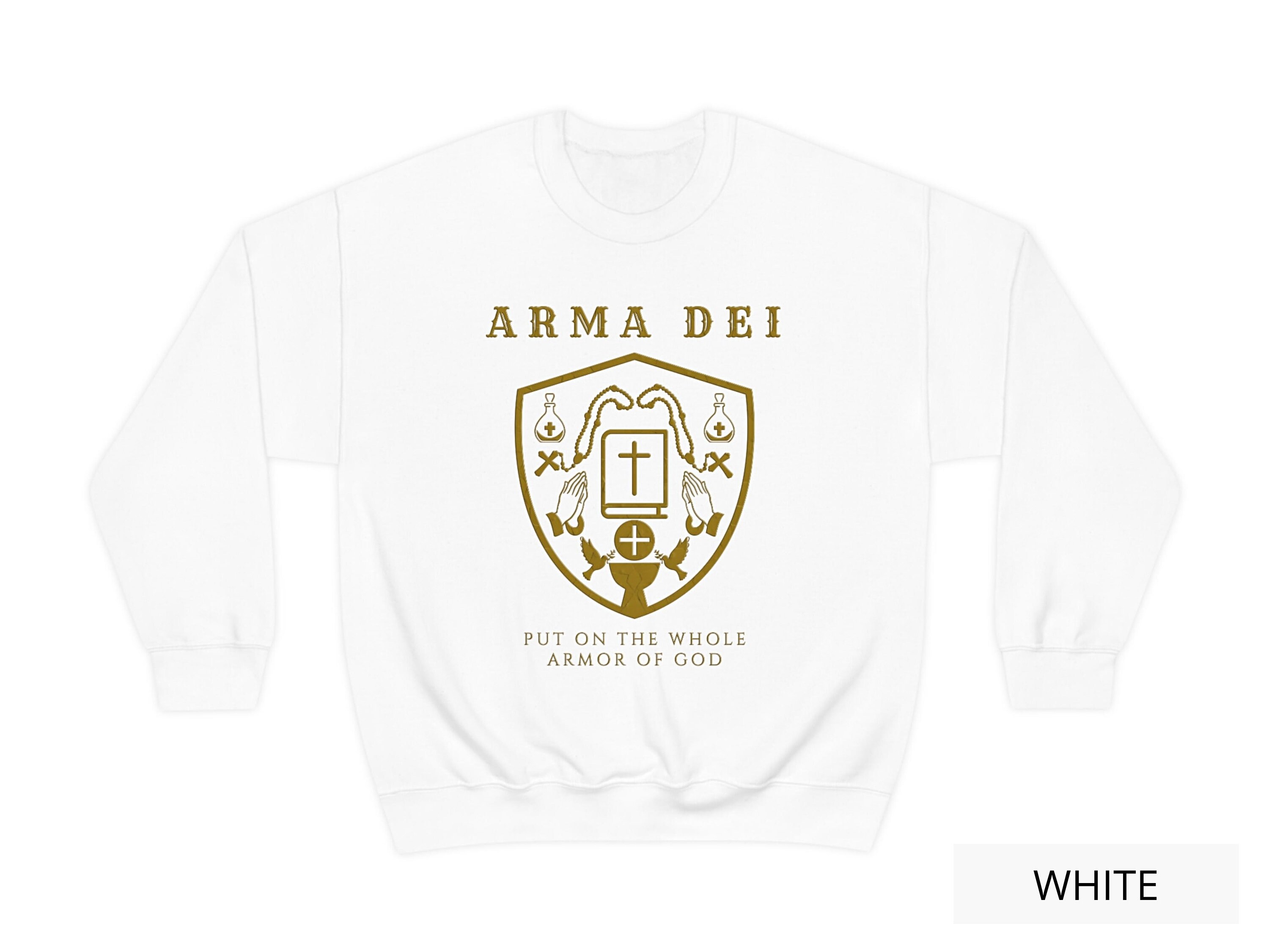 ARMA DEI Sweater - Put on the Whole Armor of God | Catholic Apparel ...