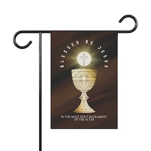 Eucharistic Devotion Flag/banner, Blessed Be Jesus in the Most Holy ...