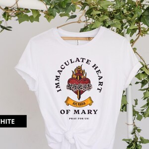 Immaculate Heart of Mary Vintage Style Shirt Catholic Shirt for Women ...