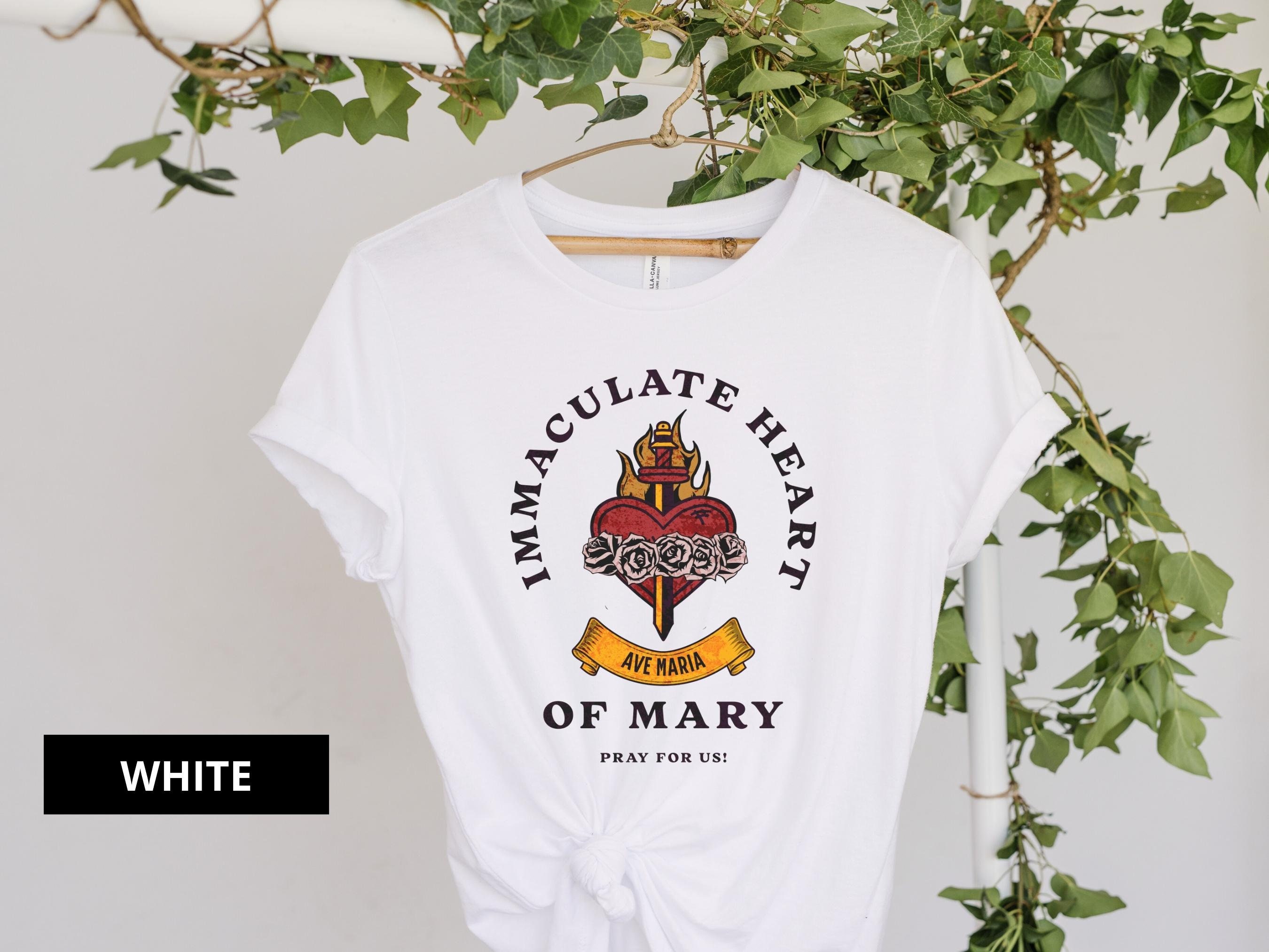 Immaculate Heart of Mary Vintage Style Shirt Catholic Shirt for Women ...