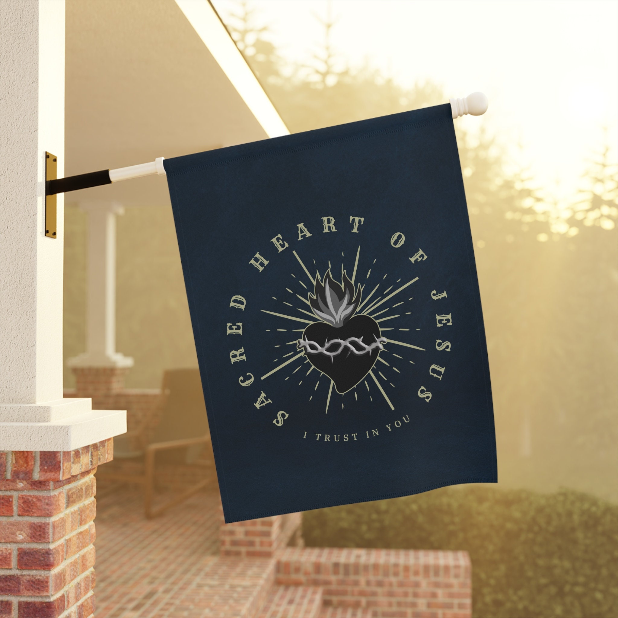 Sacred Heart of Jesus Garden Banner & House Flag, Most Sacred Heart of ...