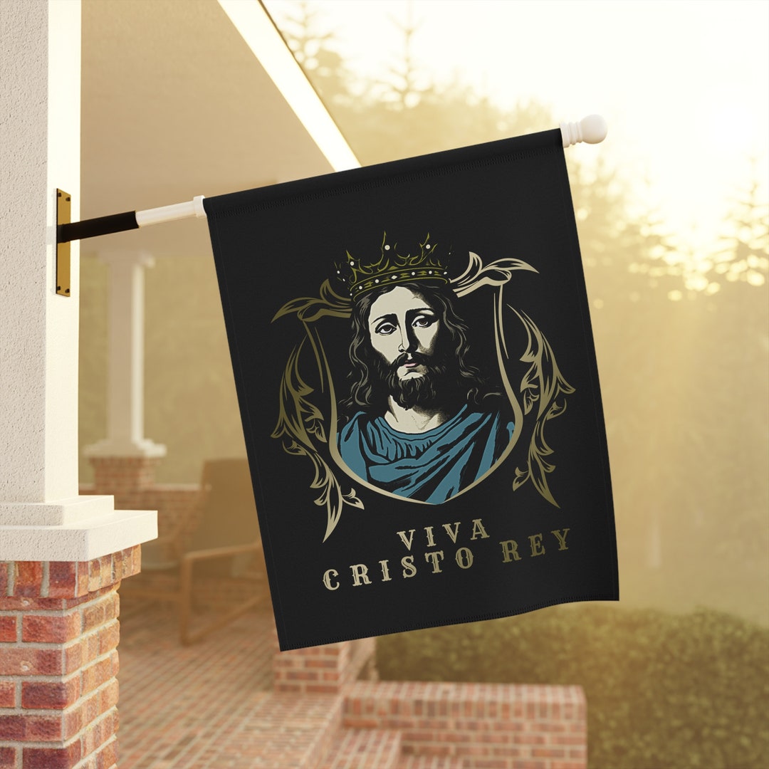 VIVA CRISTO REY Wall Decor, Flag Banner Catholic House, Gift Ideas for ...