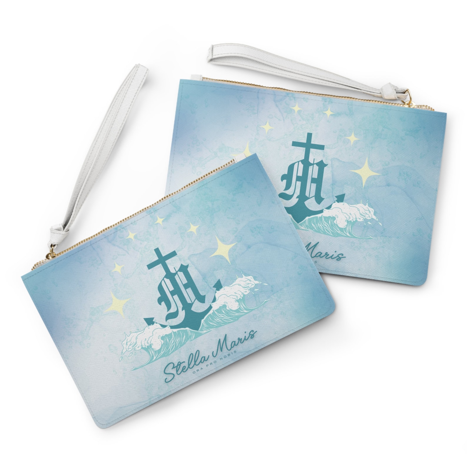 Stella Maris Blue Clutch Bag, Wrist Bag for Church, Ideal Gifts for Mom ...