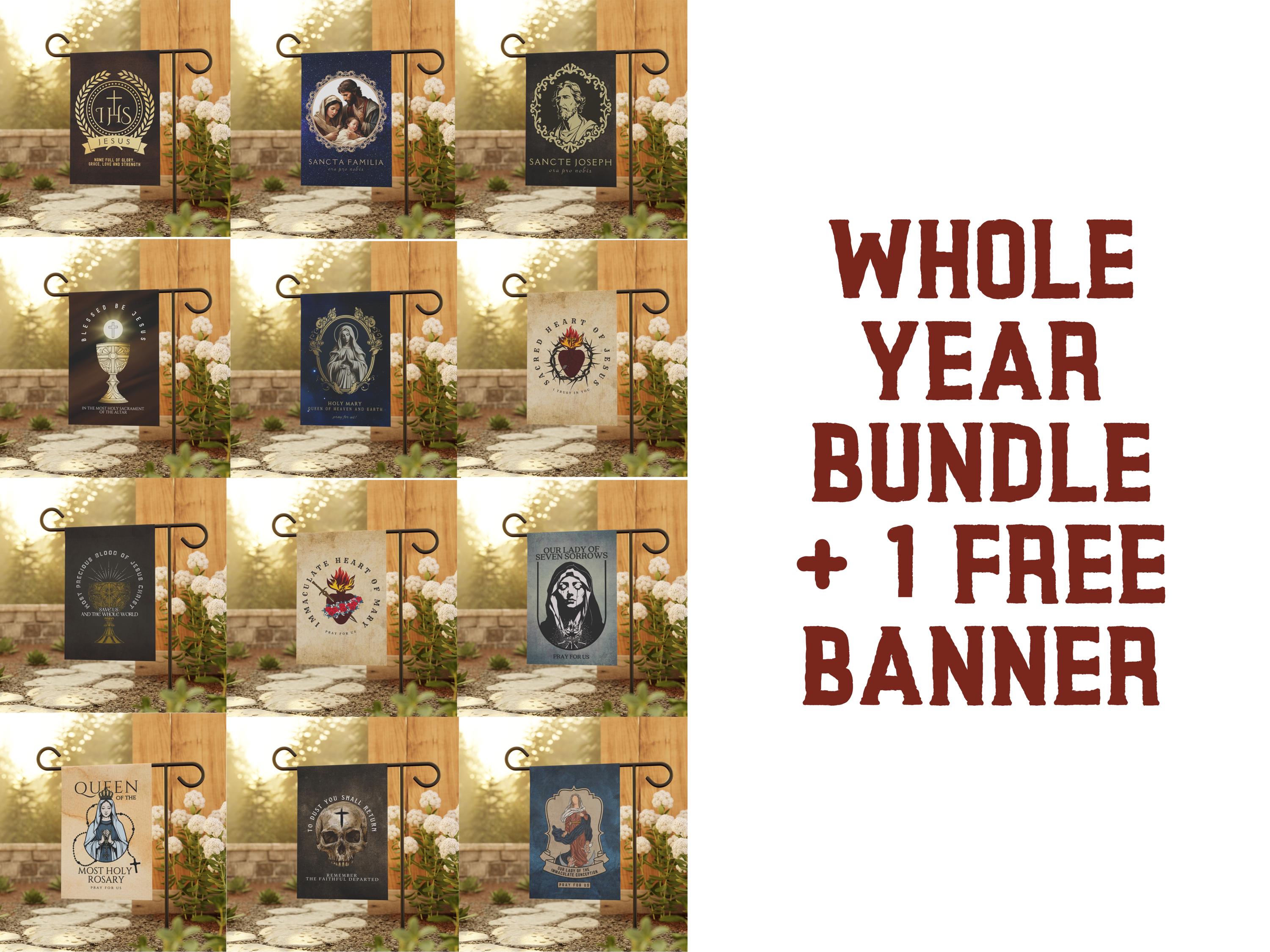 Catholic Devotional Flags / Banner, Complete Year, January - December ...