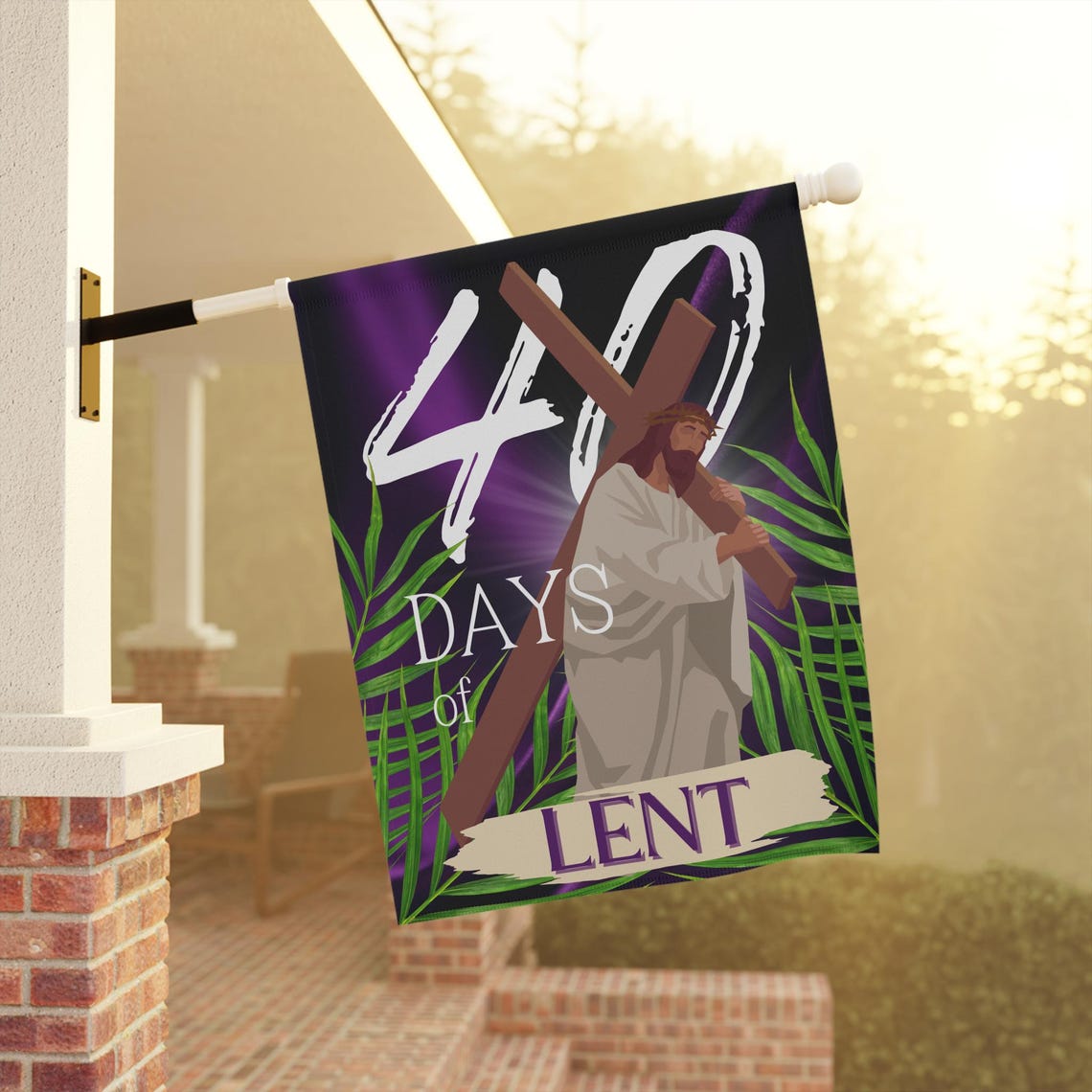 40 Days of Lent Garden Flag, Lent Banner, Ash Wednesday Decor, Catholic ...