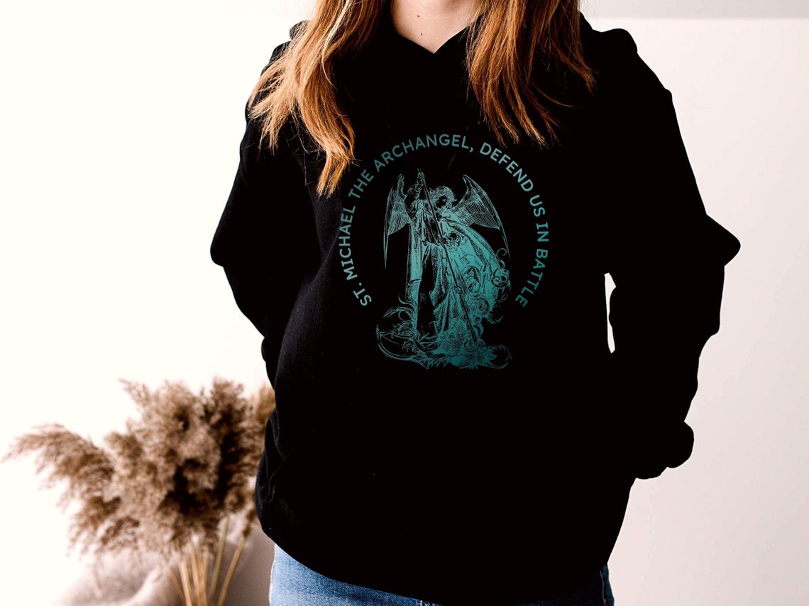 Saint Michael the Archangel Hoodie Saint Michael Prayer - Etsy