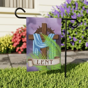 Lent House Banner Garden Flags, Catholic Lenten Banners, Ash Wednesday ...