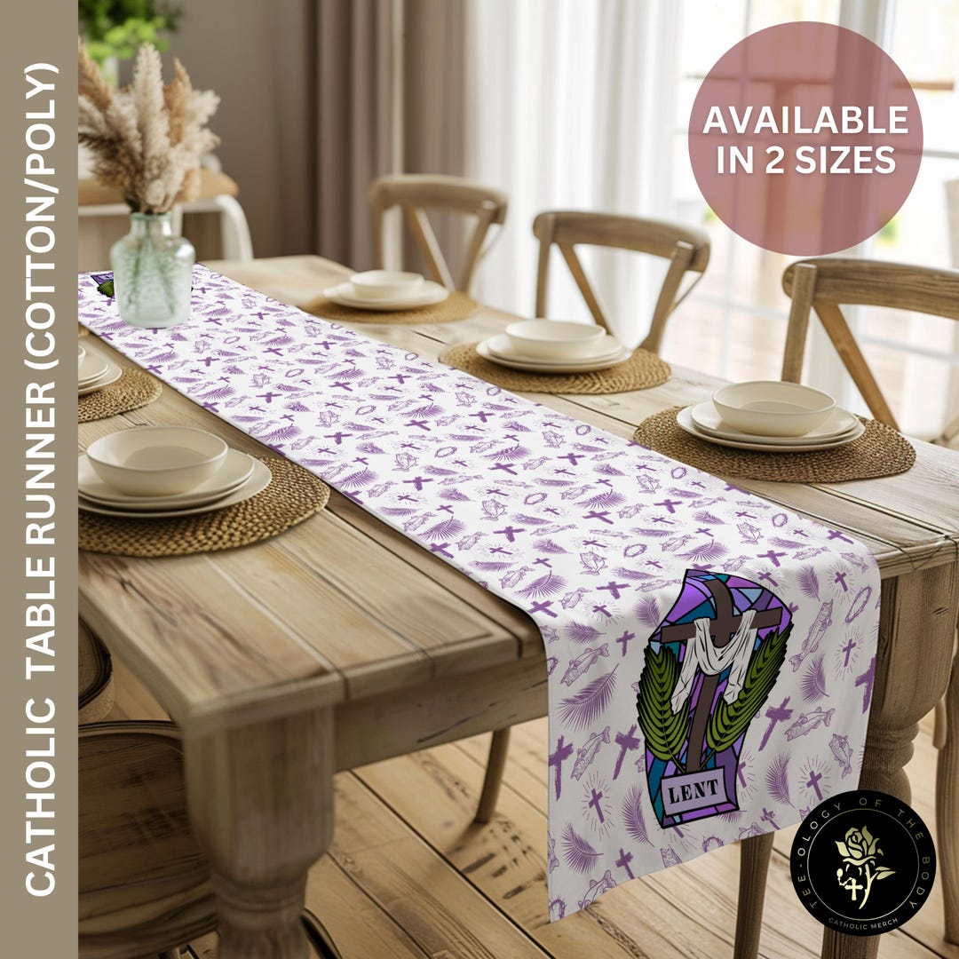 Table Runner for LENT, Lent 40 Days Ash Wednesday Home Decor, Catholic ...