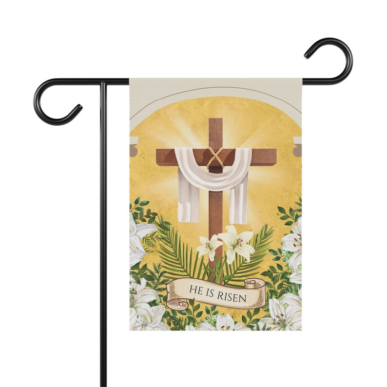 Easter Sunday Catholic Garden Flag Banner, Jesus is Risen, the ...