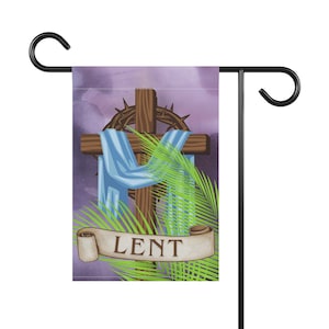 Lent House Banner Garden Flags, Catholic Lenten Banners, Ash Wednesday ...