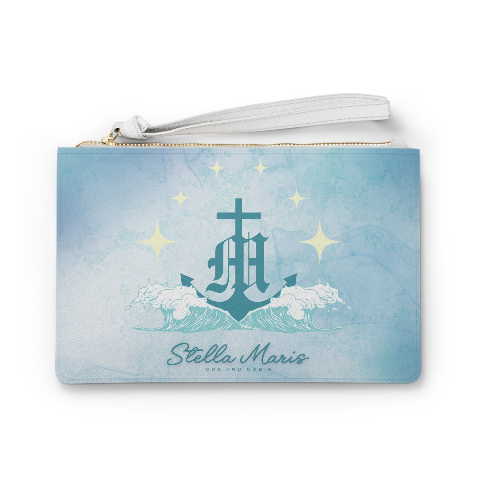 Stella Maris Blue Clutch Bag, Wrist Bag for Church, Ideal Gifts for Mom ...