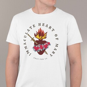 Virgin Mary's Immaculate Heart T-shirt for Women, Catholic Devotion to ...