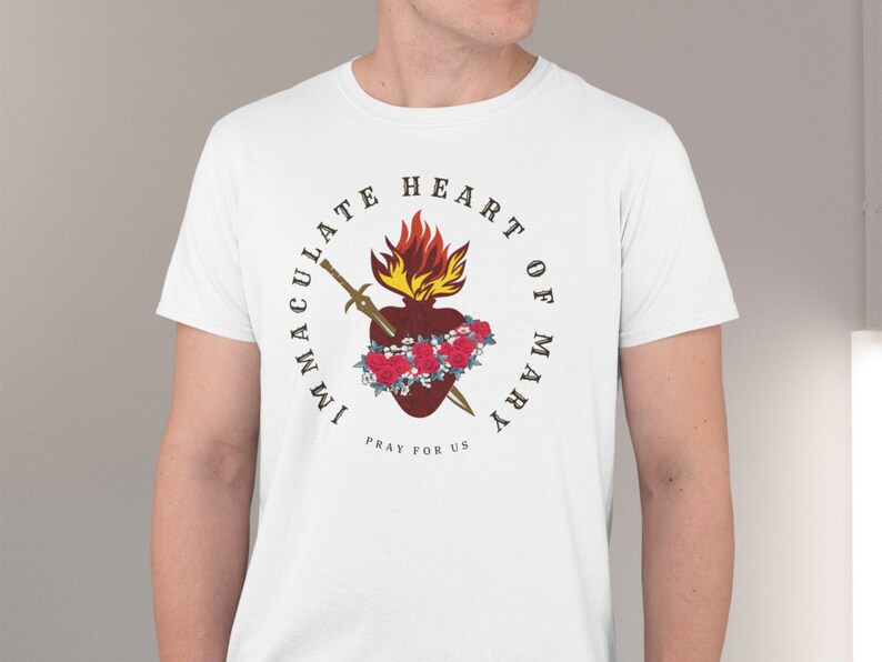 Virgin Mary's Immaculate Heart T-shirt for Women, Catholic Devotion to ...