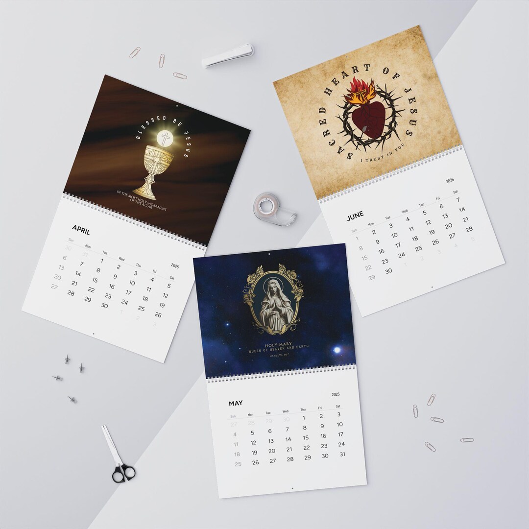 CUSTOMIZABLE Catholic Wall Calendar, Monthly Devotion, January-december ...